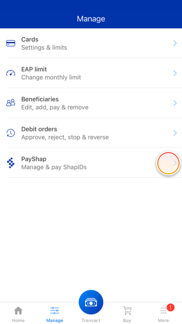 Register to receive PayShap payments | Standard Bank