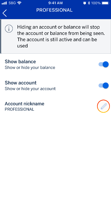 Edit your app account views | Standard Bank