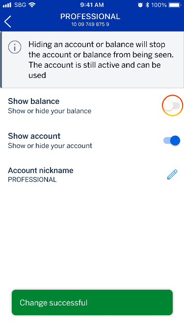 Edit your app account views | Standard Bank