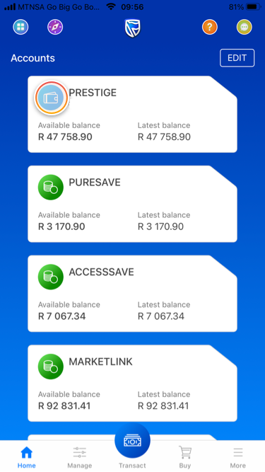 Take a quick tour of the banking app | Standard Bank