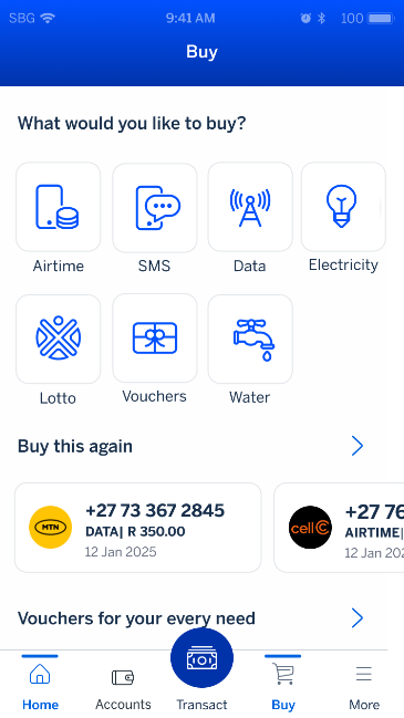 Take a quick tour of the banking app | Standard Bank
