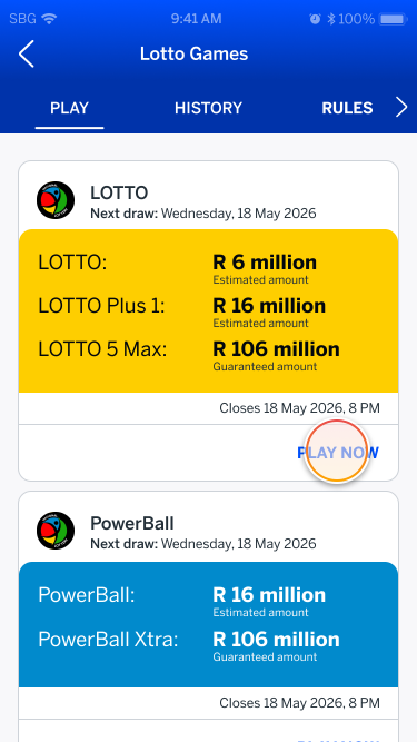 How to play the Lotto on your app | Standard Bank