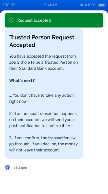 Add a Trusted Person | Standard Bank
