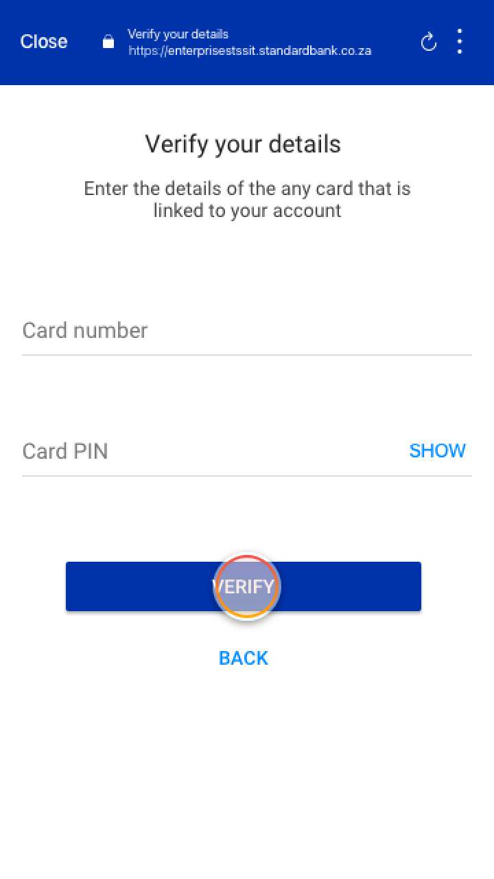 Reset a forgotten app code | Standard Bank