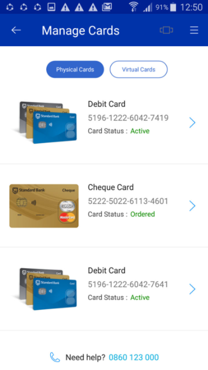 How to manage your card on the app | Standard Bank