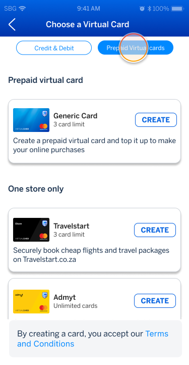 How to create Virtual Cards | Standard Bank