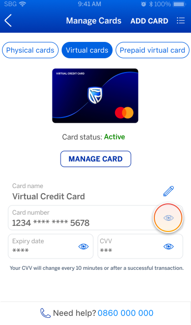 How to create Virtual Cards | Standard Bank