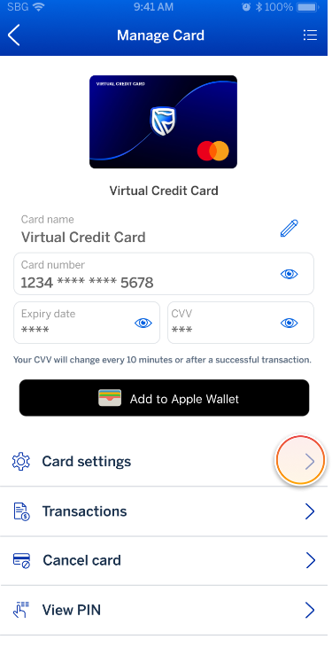 How to create Virtual Cards | Standard Bank