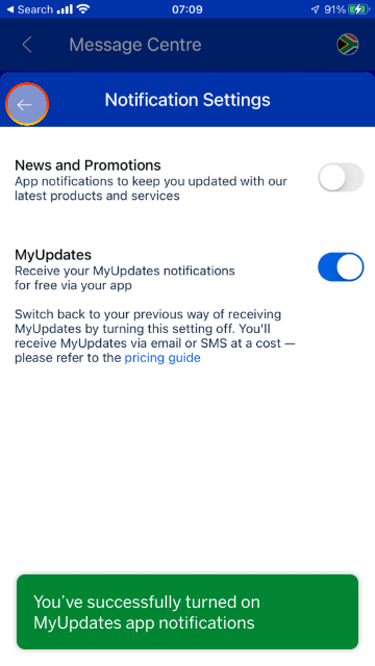 How to receive MyUpdates in the | Standard Bank