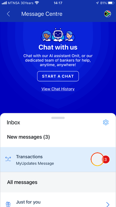 How to receive MyUpdates in the | Standard Bank