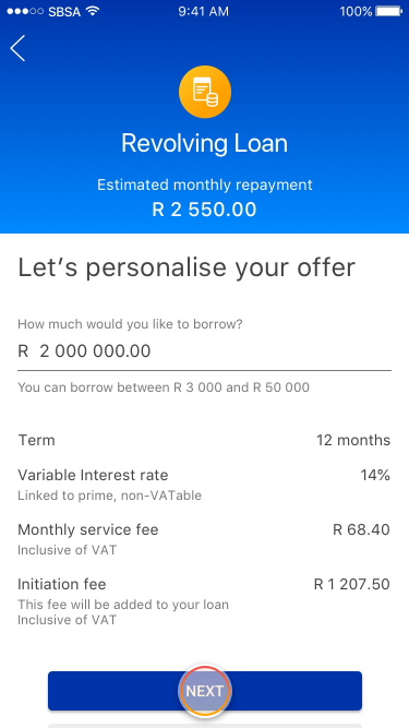 How to get a Revolving Loan on the app | Standard Bank