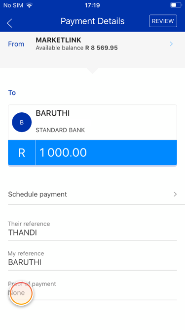 Set up a proof of payment | Standard Bank