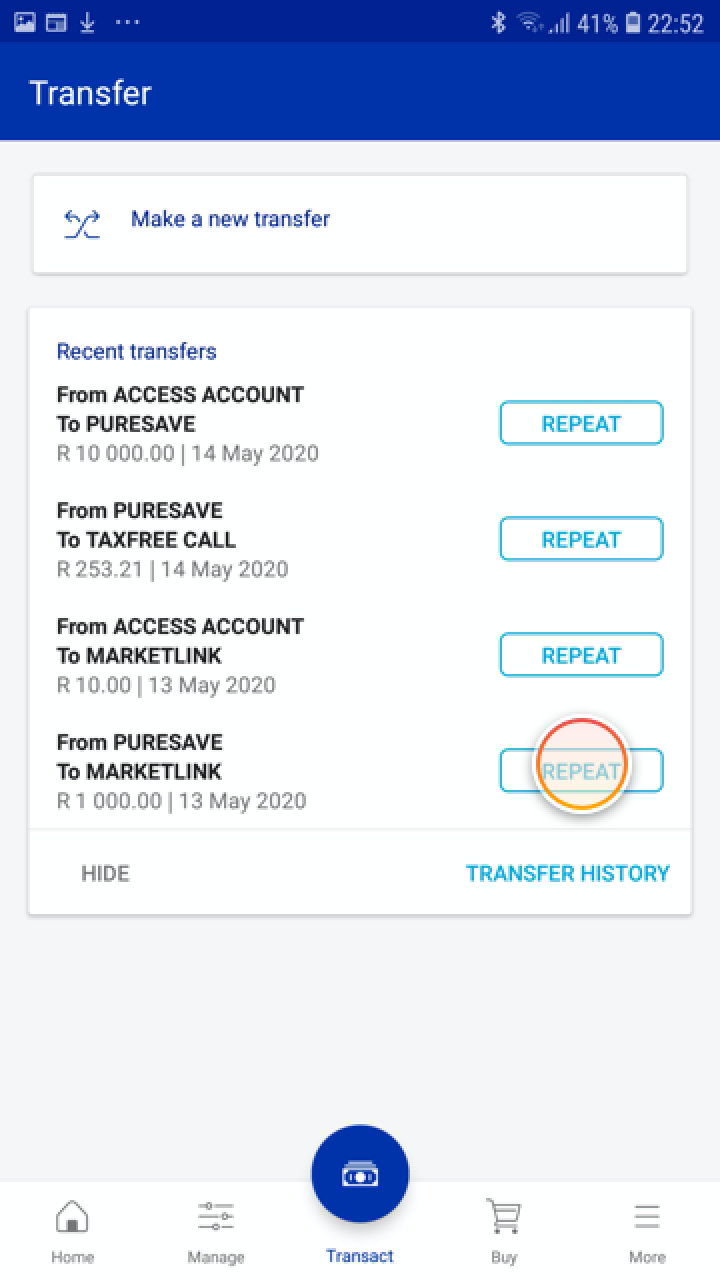 How to make inter-account transfers | Standard Bank
