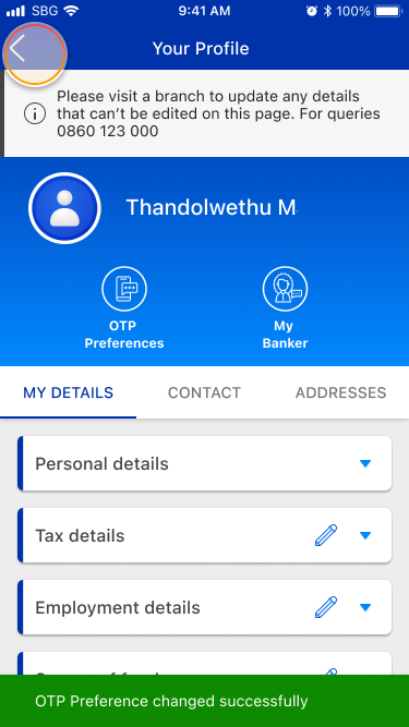 How to change your OTP preference | Standard Bank