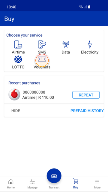 How to buy vouchers on your app | Standard Bank