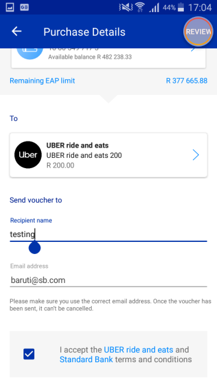 How to buy a gift voucher on your app | Standard Bank