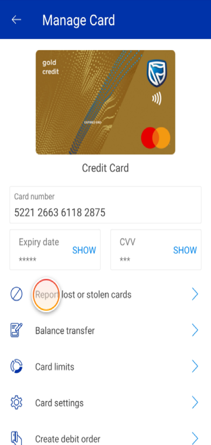How to manage your card on the app | Standard Bank