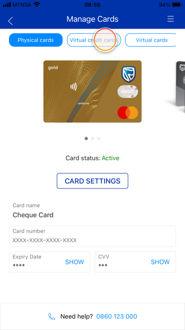 How to manage your card on the app | Standard Bank